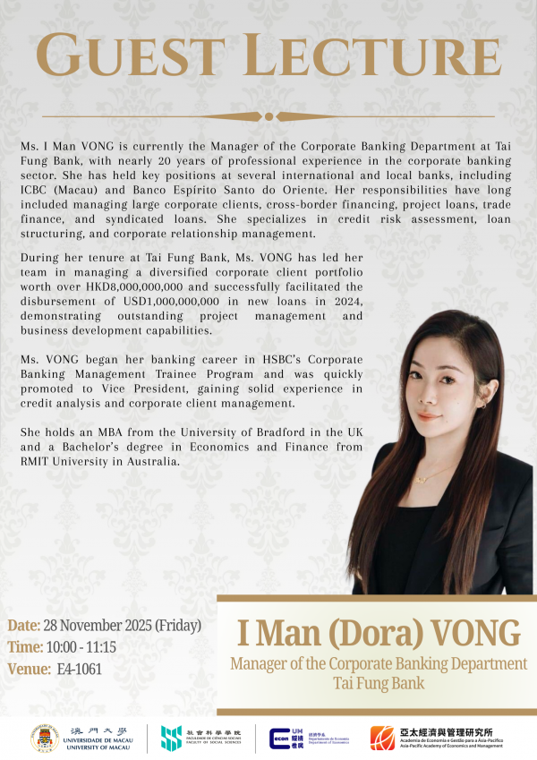 Guest Lecture - Department of Economics - University of Macau